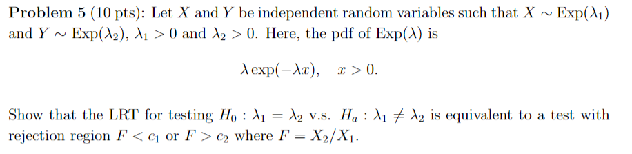 Solved Problem 5(10pts): Let x ﻿and Y ﻿be independent random | Chegg.com