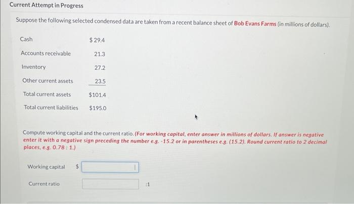 Solved Current Attempt in Progress Suppose the following | Chegg.com