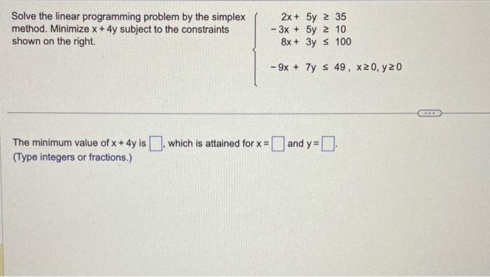 Solved Solve the linear programming problem by the simplex | Chegg.com
