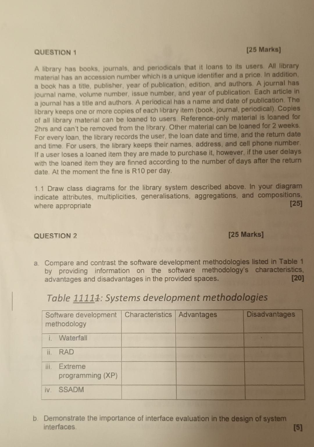 Solved QUESTION 1[25 ﻿Marks]A library has books, journals, | Chegg.com