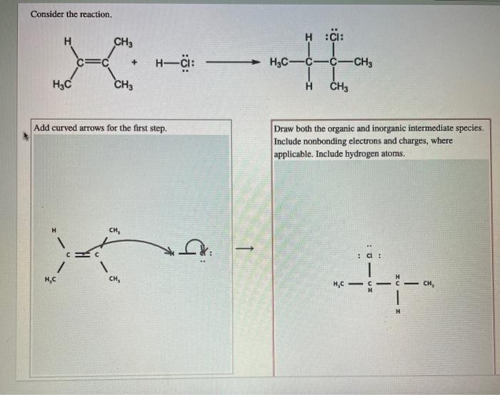 Solved Consider the reaction. H H :CI: CH3 + H-CI: → | Chegg.com