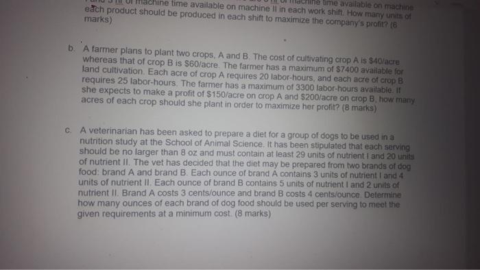 4) Develop a mathematical model to be solved for each | Chegg.com