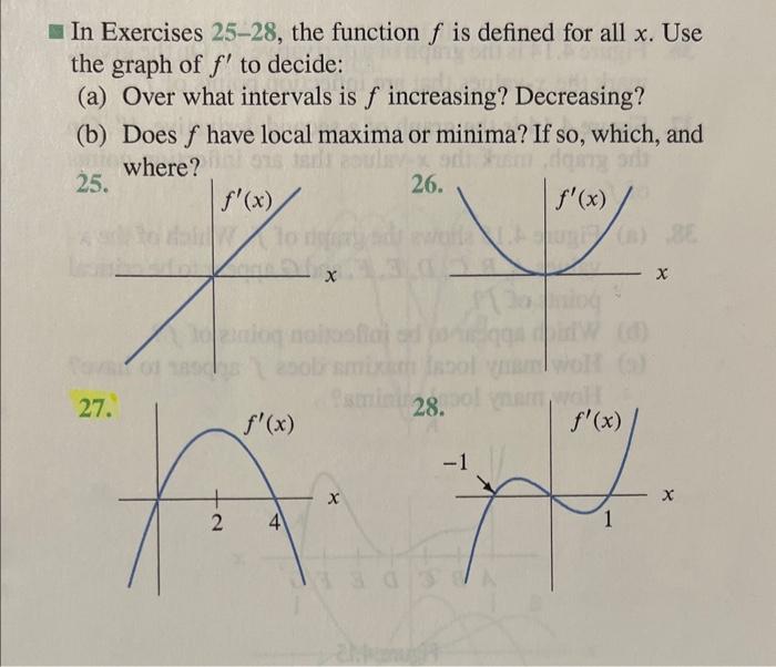 Solved In Exercises 25-28, the function f is defined for all | Chegg.com