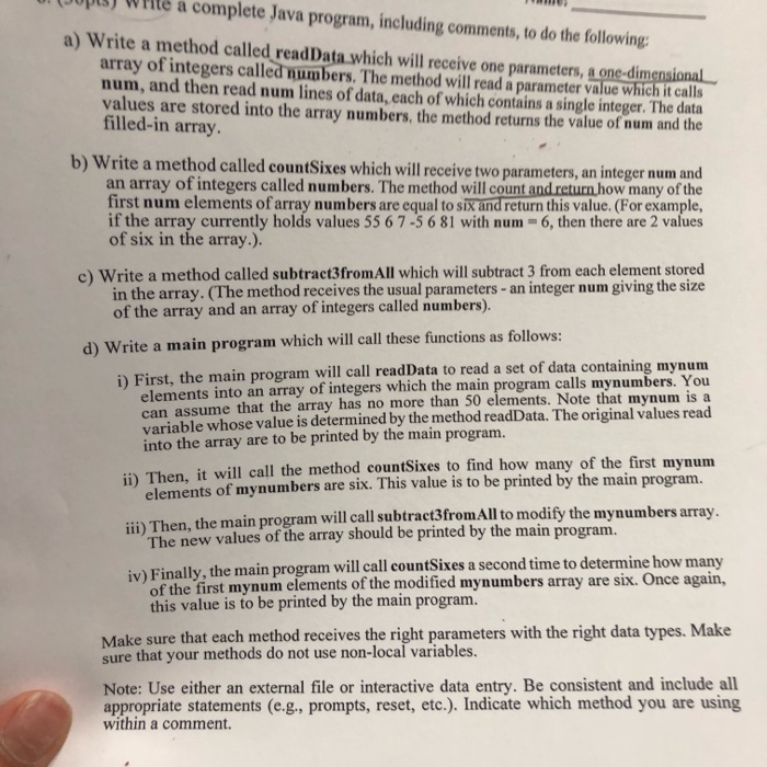 Solved JUPUS) Write a complete Java program, including | Chegg.com