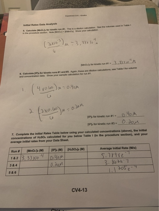 7. Complete the initial Rates Table below using your | Chegg.com