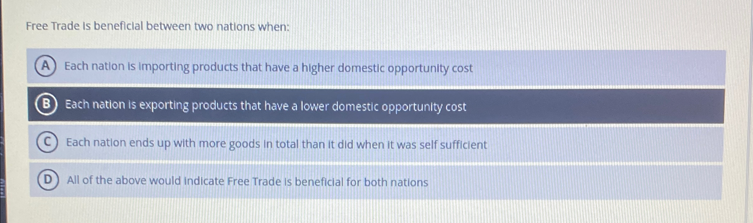 Solved Free Trade is beneficial between two nations | Chegg.com