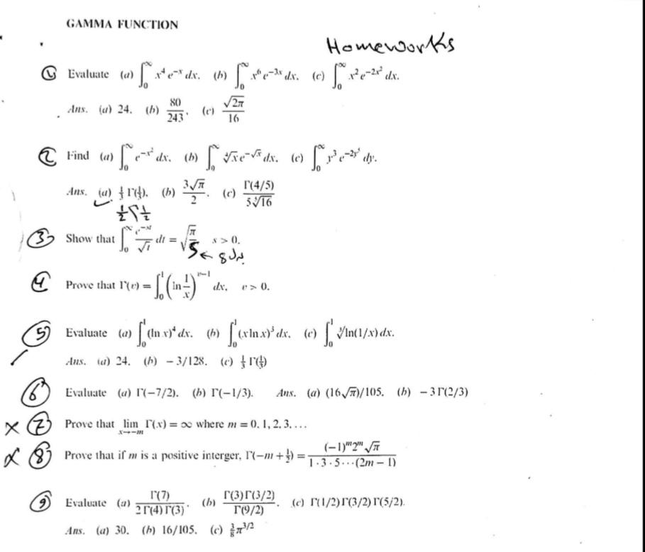 Solved I need solution for these Gamma Function examples | Chegg.com
