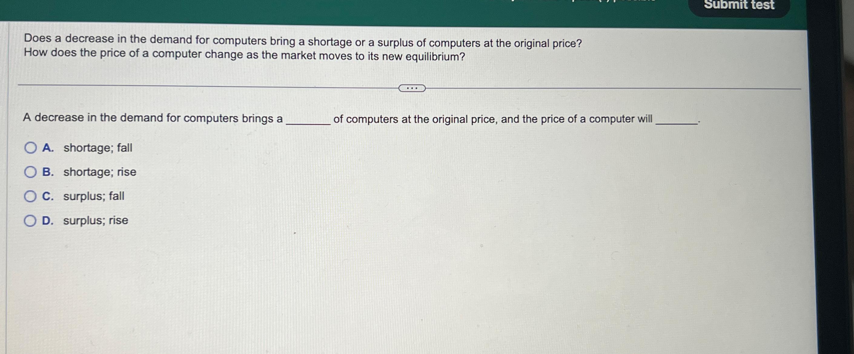 Solved Does a decrease in the demand for computers bring a | Chegg.com