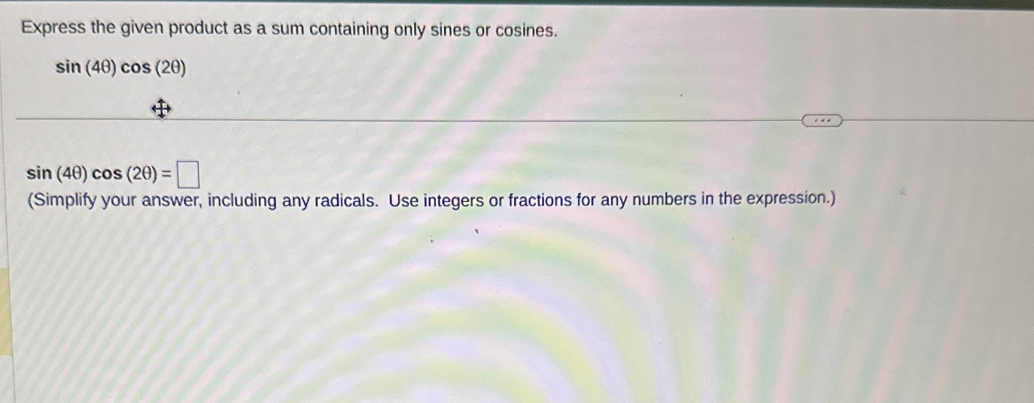 Solved Express the given product as a sum containing only | Chegg.com