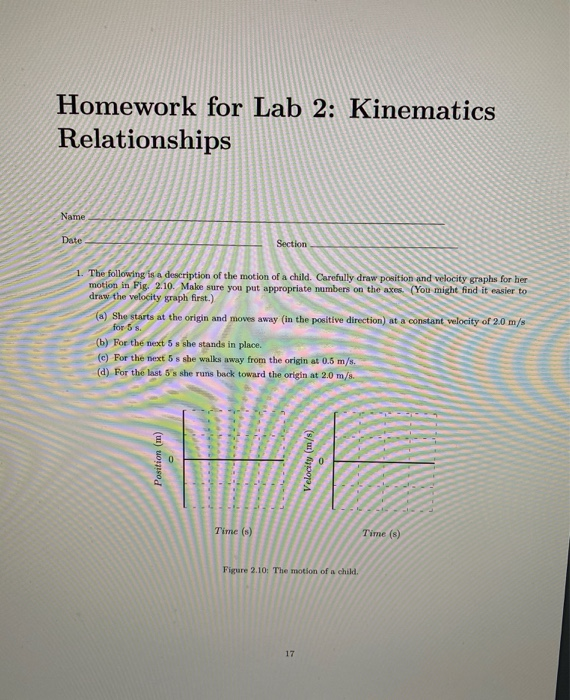 Solved Homework for Lab 2: Kinematics Relationships Name | Chegg.com