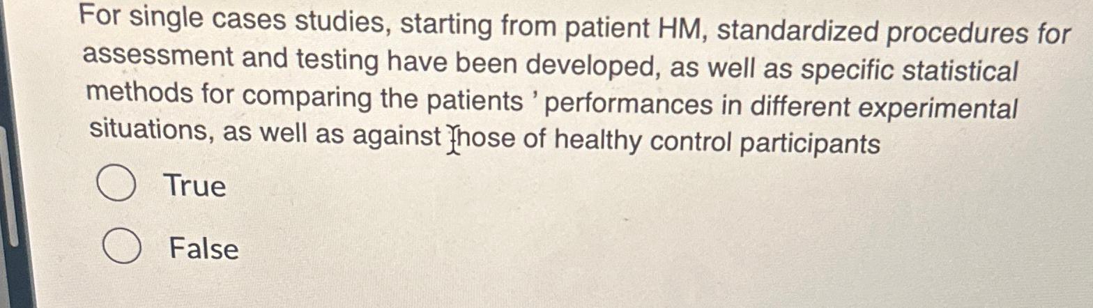 Solved For single cases studies, starting from patient HM, | Chegg.com