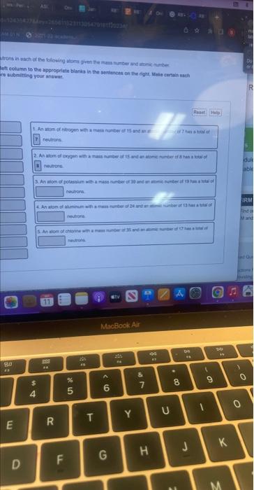 Solved FI 393 Q A @ 2 N ine the number of neutrons in each | Chegg.com