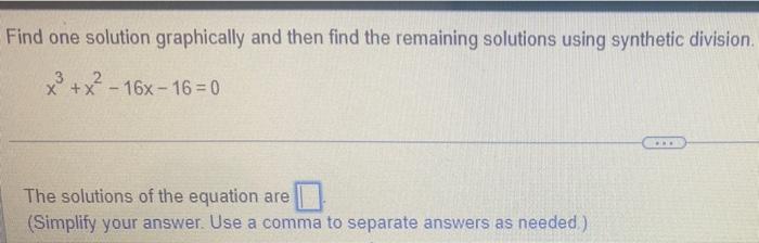 Solved Find one solution graphically and then find the | Chegg.com