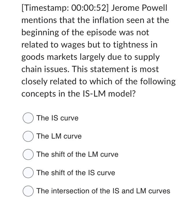 Solved [Timestamp: 00:02:42] Powell mentions a \"jobs | Chegg.com