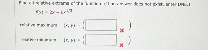 Solved Find all relative extrema of the function. (If an | Chegg.com