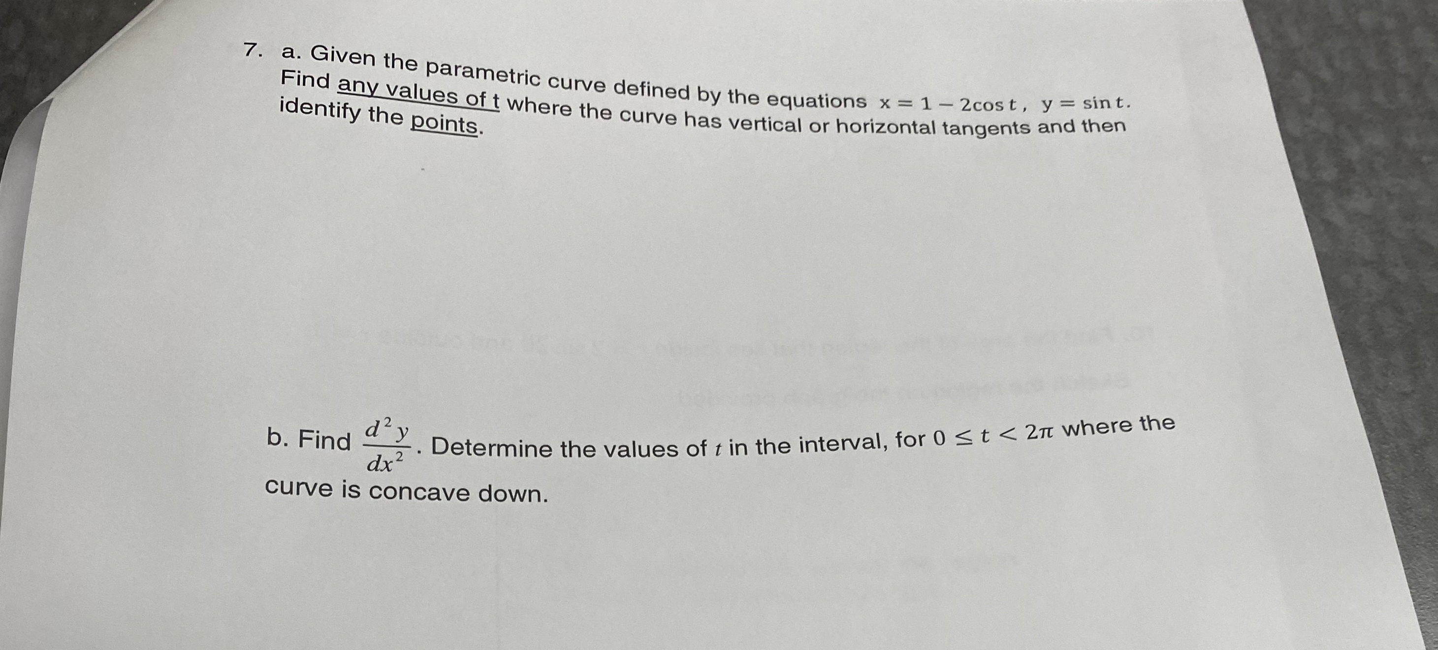 Solved a. ﻿Given the parametric curve defined by the | Chegg.com