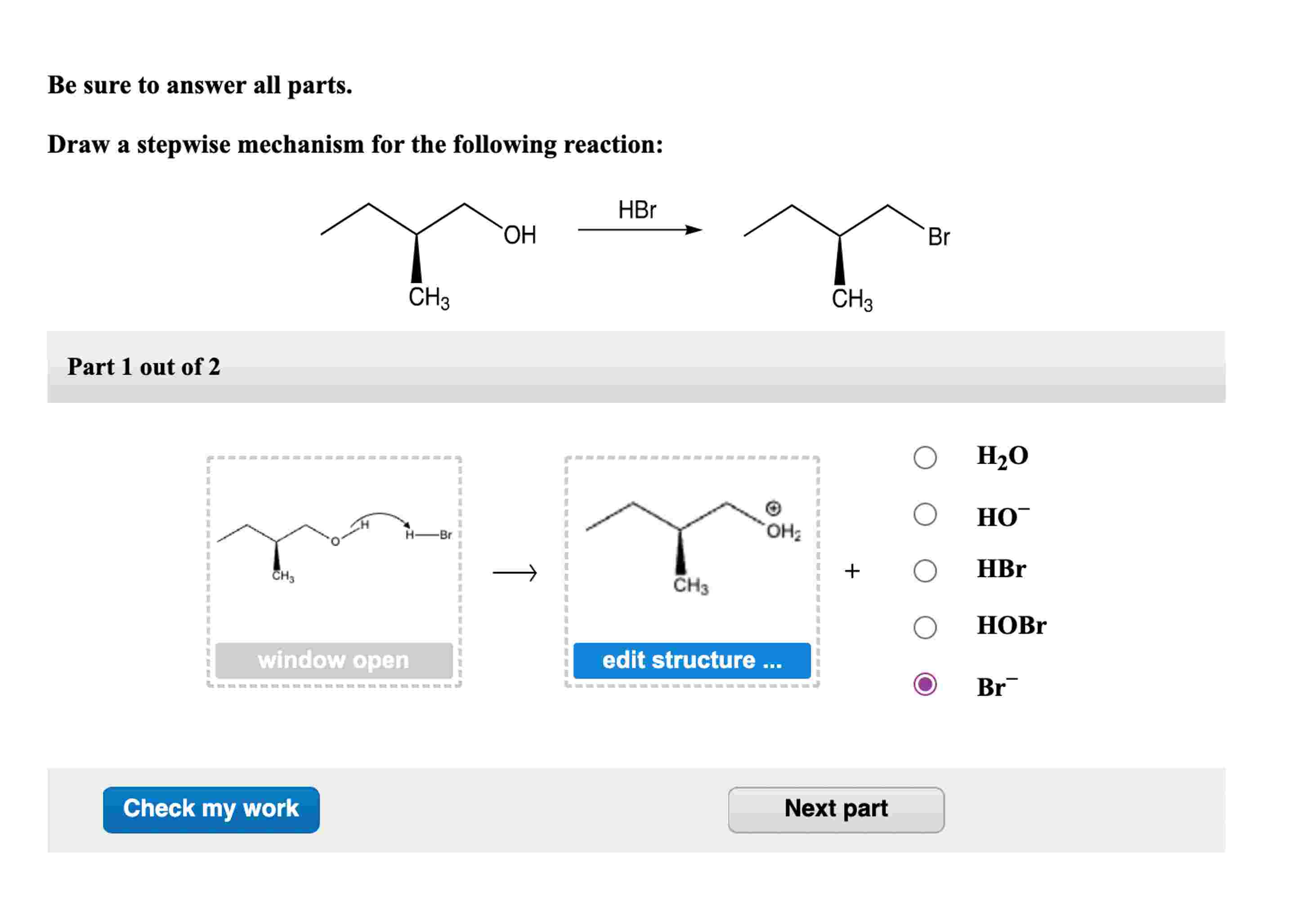 Solved Be ﻿sure to ﻿answer all parts. Draw a stepwise | Chegg.com