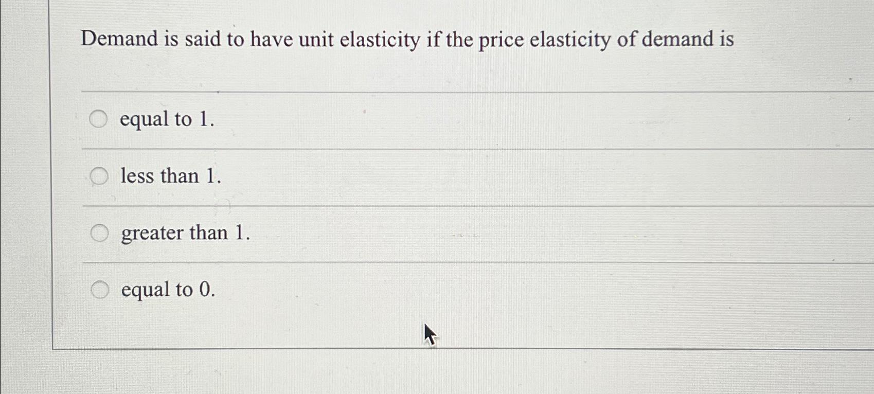 Solved Demand is said to have unit elasticity if the price | Chegg.com