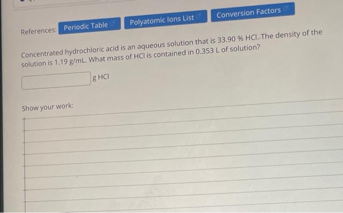 Solved Question 1 > References: Periodic Table Polyatomic | Chegg.com