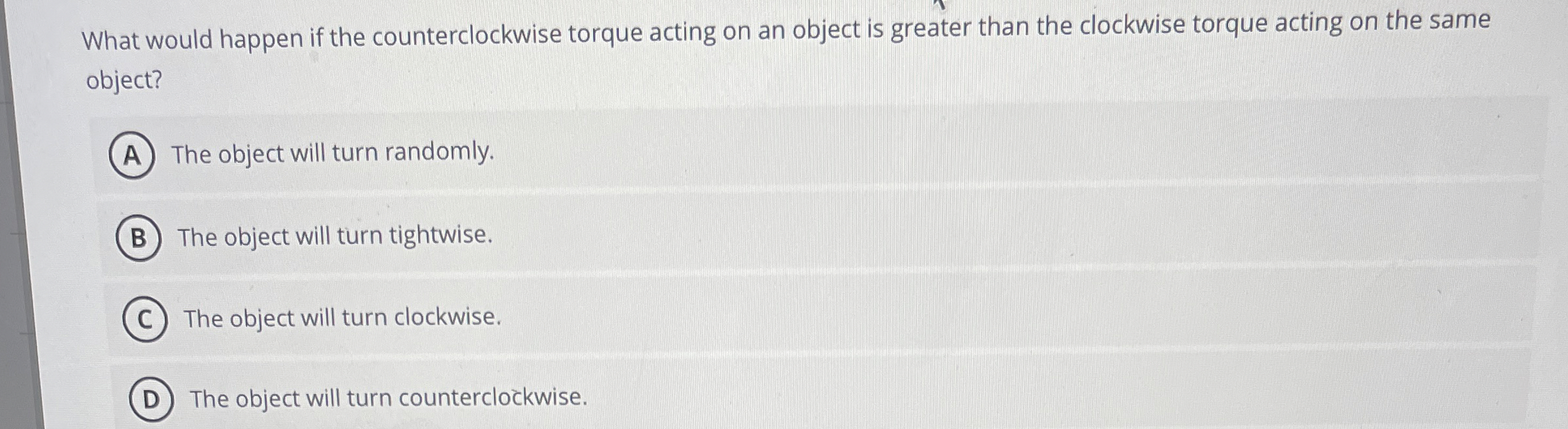 Solved What would happen if the counterclockwise torque | Chegg.com