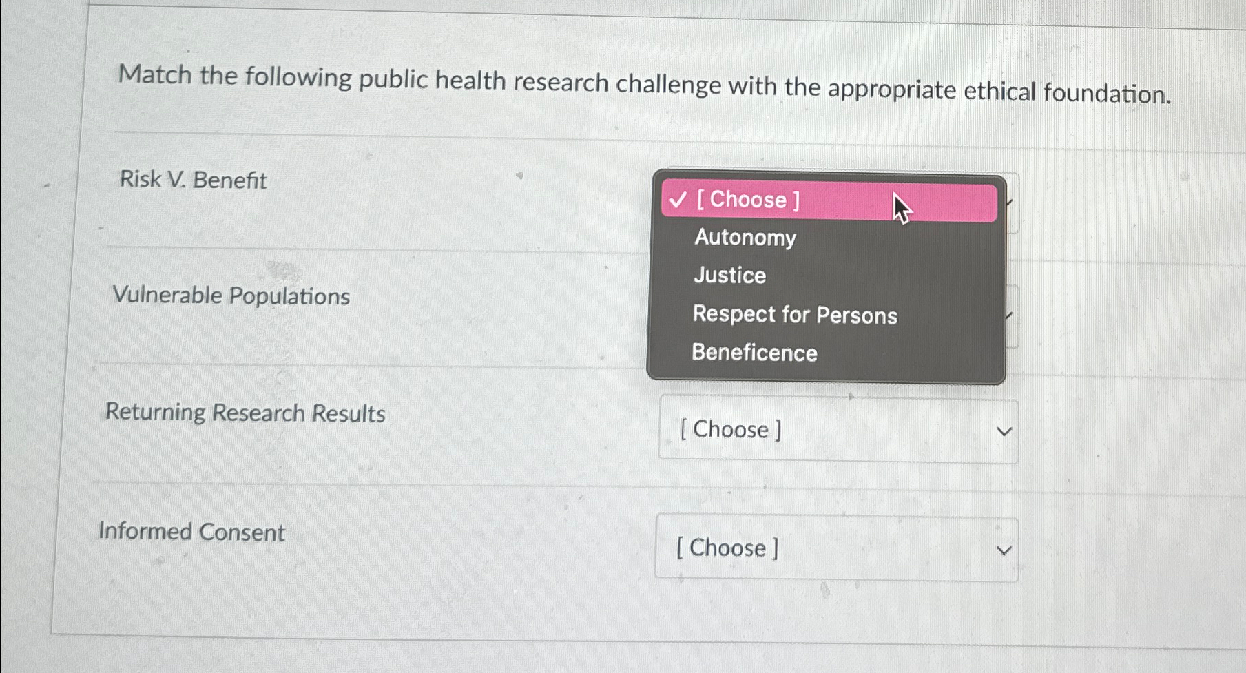 Solved Match the following public health research challenge | Chegg.com