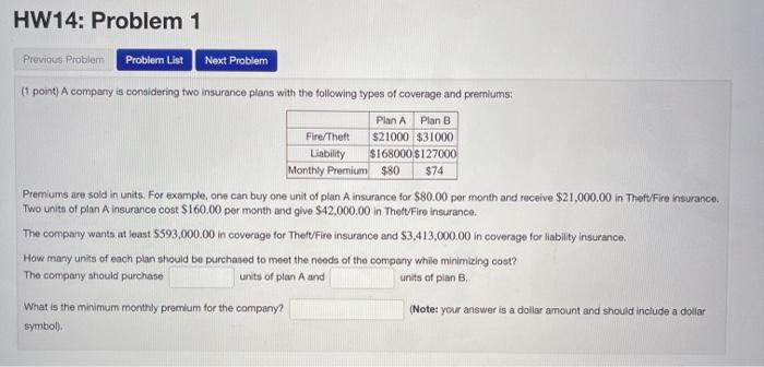 Solved HW14: Problem 1 Previous Problem Probler List Next | Chegg.com