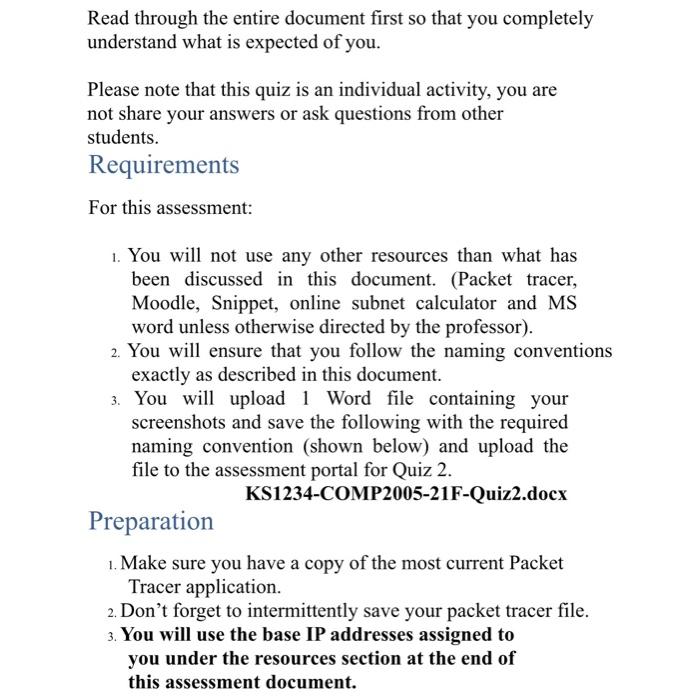 Solved Read through the entire document first so that you | Chegg.com