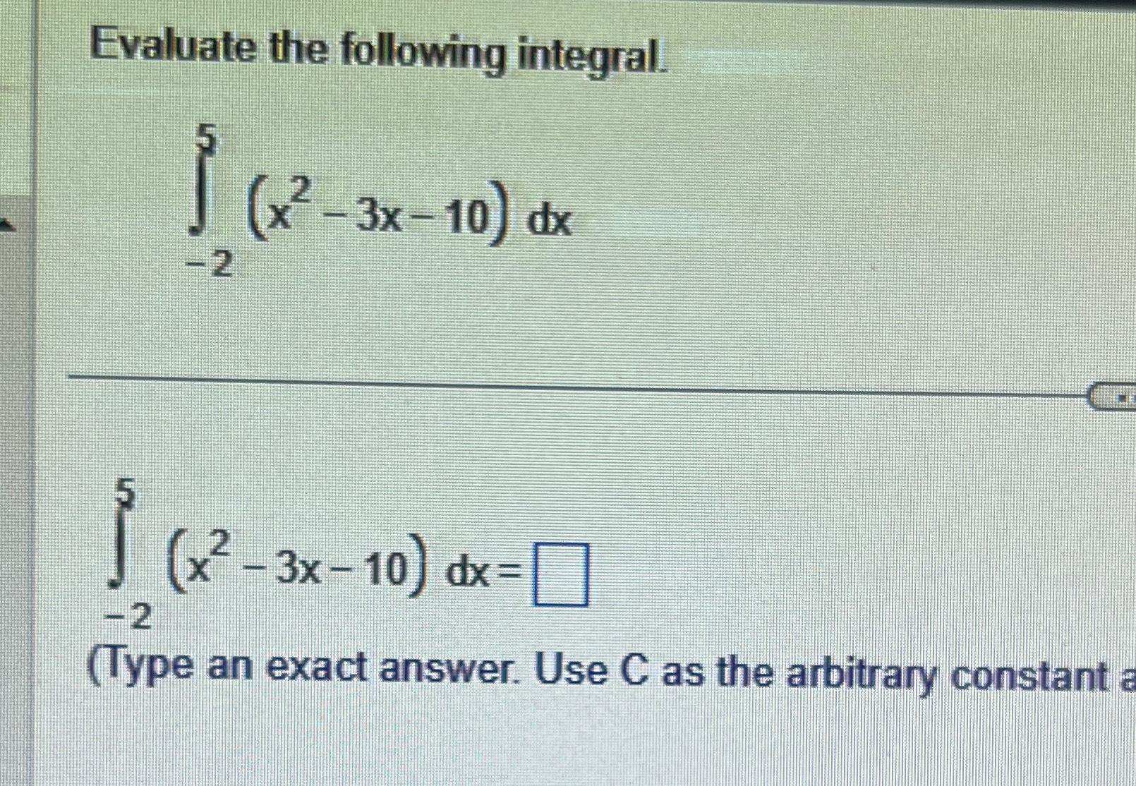Solved Evaluate the following | Chegg.com