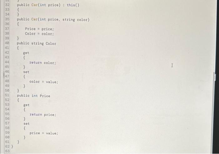 Solved Answer needs to be in c#. The car class has an issue | Chegg.com