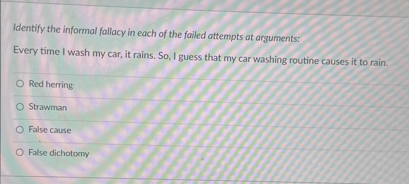 Solved Identify the informal fallacy in each of the failed | Chegg.com