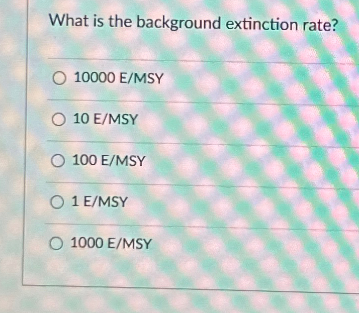 Solved What is the background extinction | Chegg.com