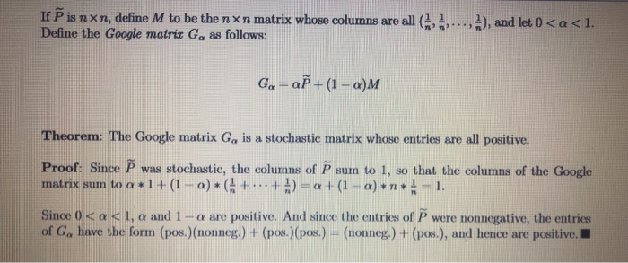 Solved Definition: A stochastic matrix P is regular if for | Chegg.com