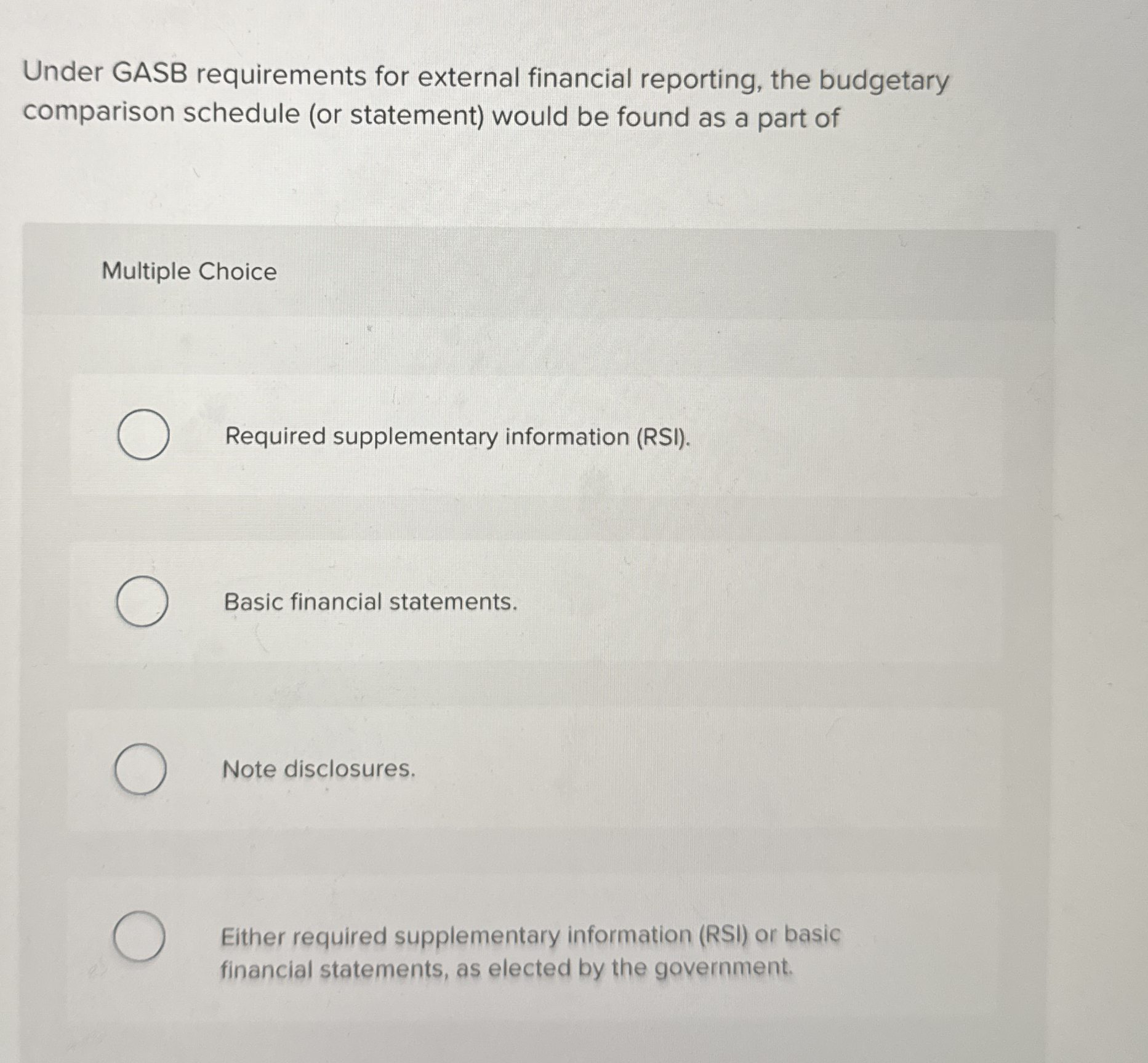 Solved Under GASB requirements for external financial | Chegg.com