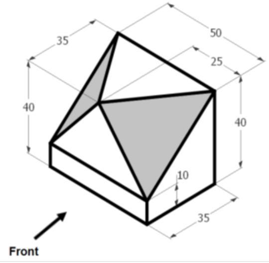 Solved Draw Auxillary 2D views on paper & Find true size | Chegg.com