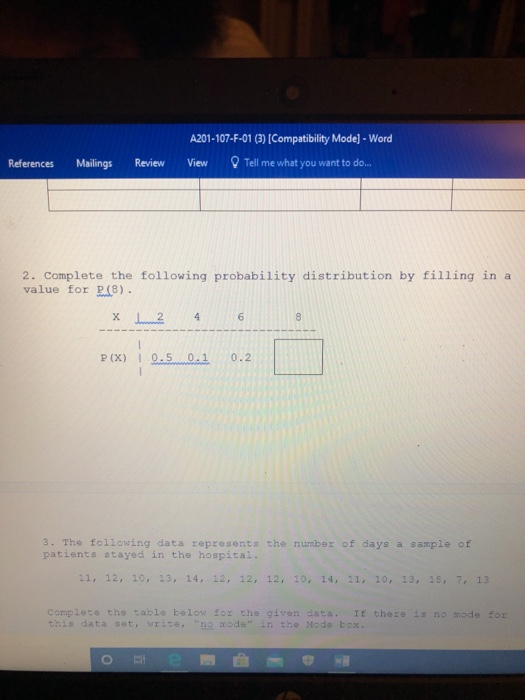 Solved A201-107-F-01 (3) (Compatibility Mode] - Word View | Chegg.com