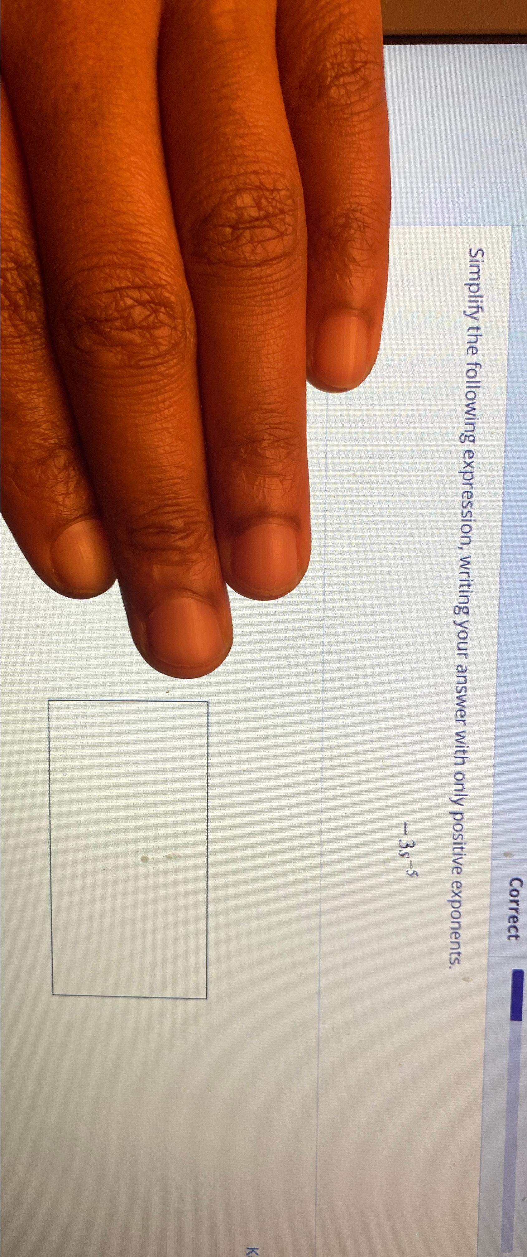 Solved CorrectSimplify the following expression, writing | Chegg.com