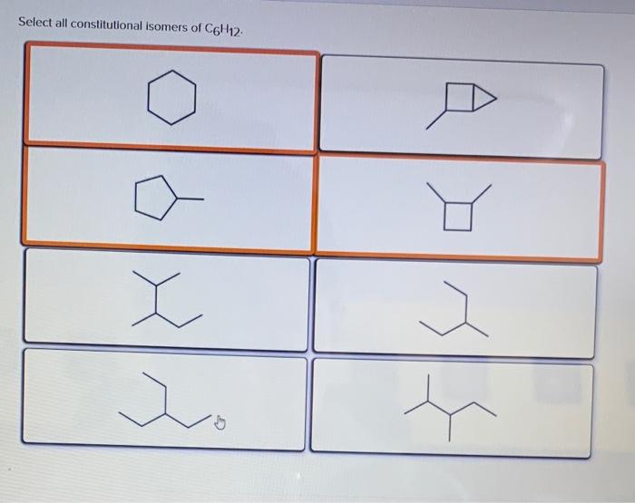 Solved Select all constitutional isomers of C6H12 wo | Chegg.com