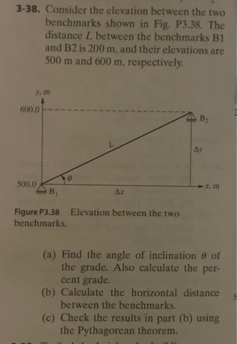 Solved consider the elevation between the two benchmarks | Chegg.com