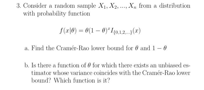 Solved Consider a random sample X1,X2,…,Xn from a | Chegg.com