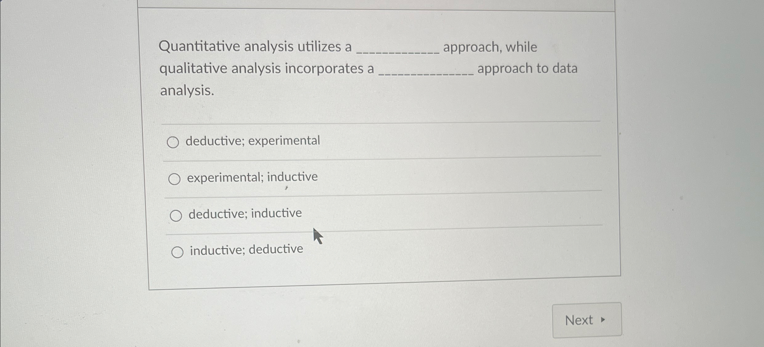 Solved Quantitative analysis utilizes a q, ﻿approach, while | Chegg.com