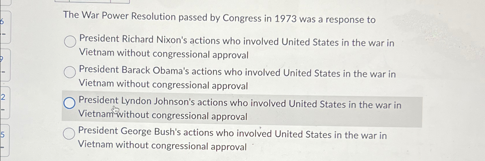 Solved The War Power Resolution passed by Congress in 1973 | Chegg.com