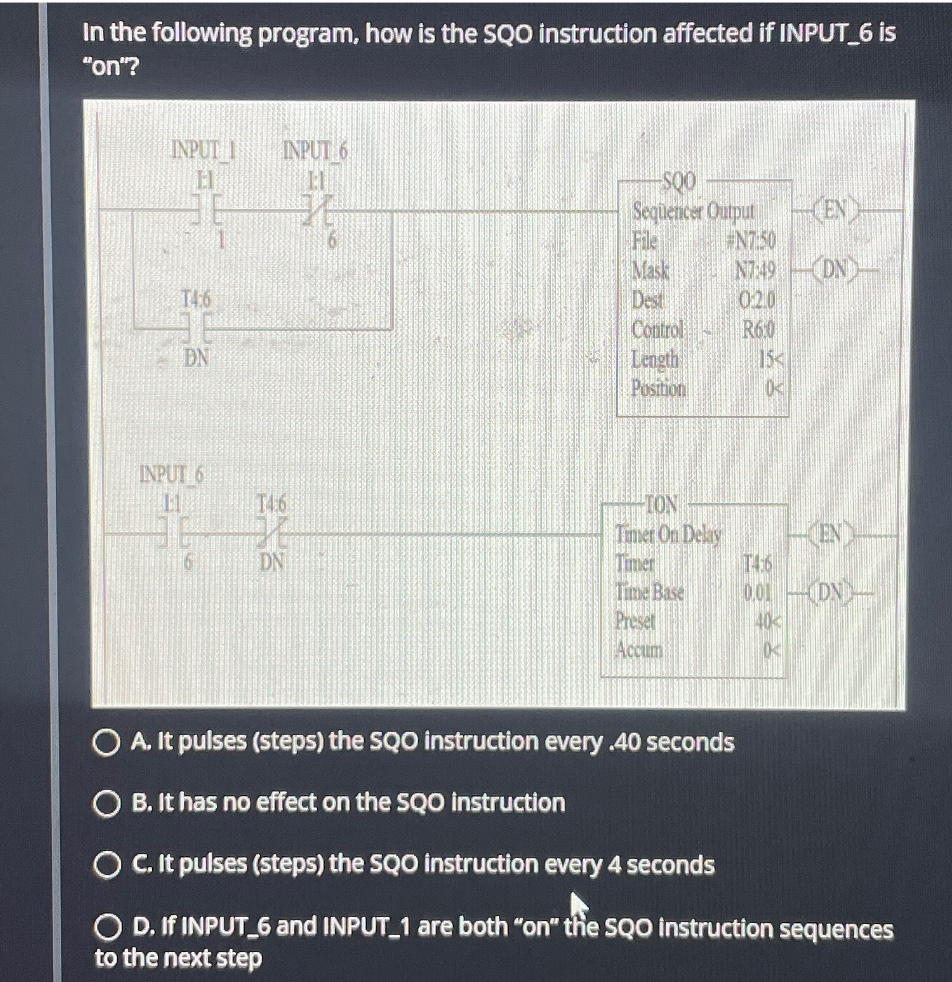 Solved In the following program, how is the SQO instruction | Chegg.com