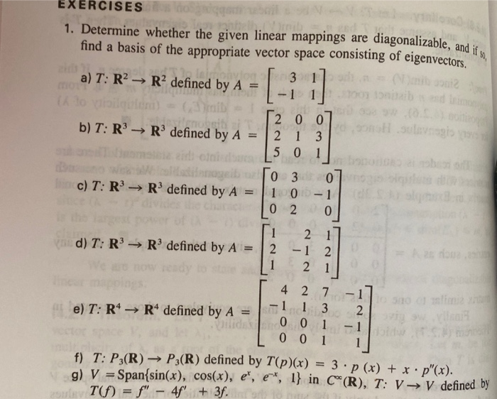 Solved EXERCISES 1. Determine whether the given linear | Chegg.com
