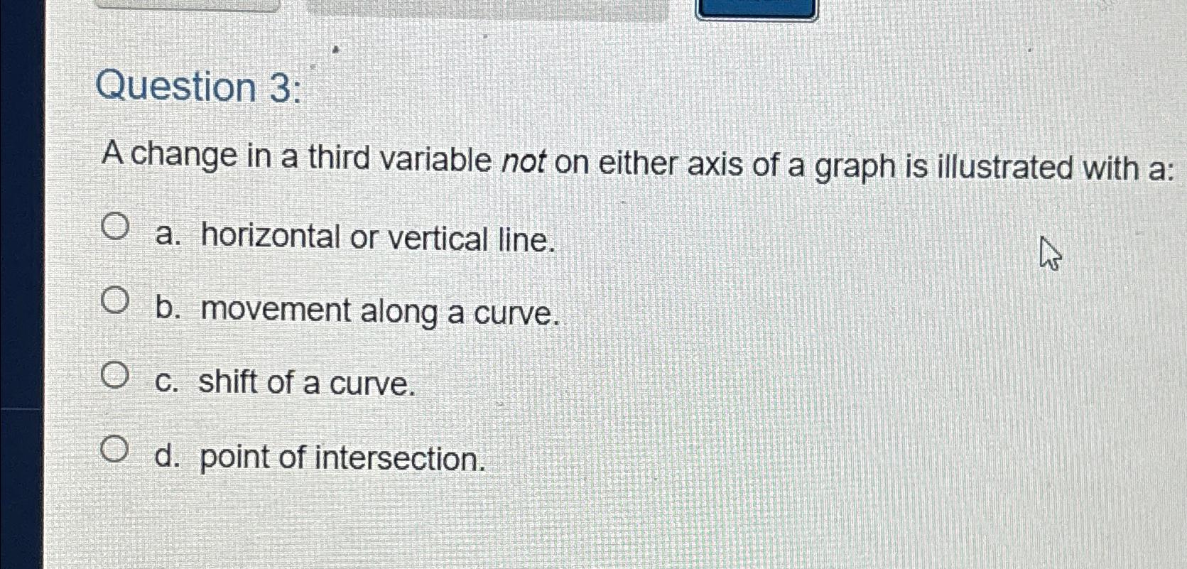 Solved Question 3:A change in a third variable not on either | Chegg.com