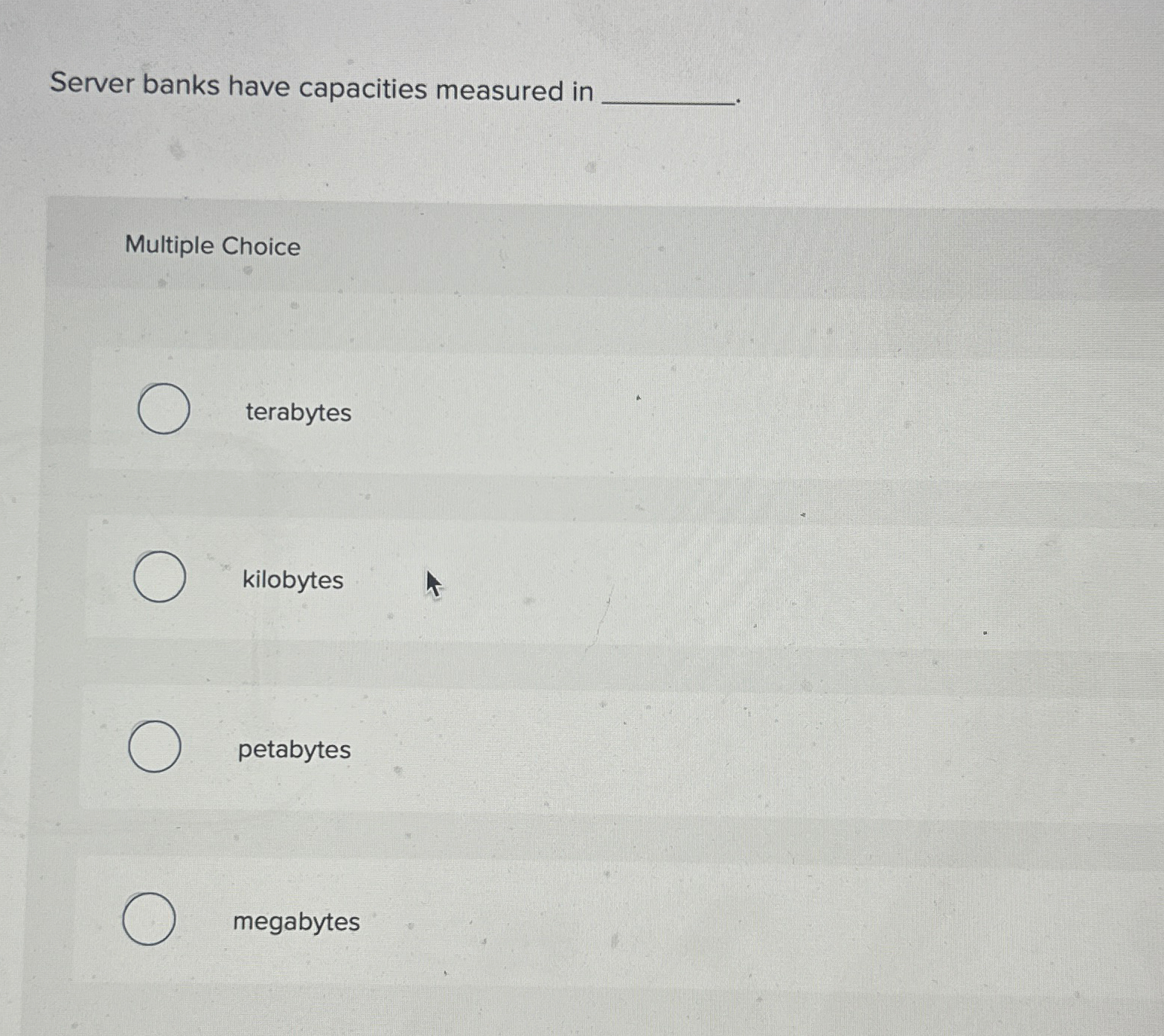 Solved Server banks have capacities measured inMultiple | Chegg.com