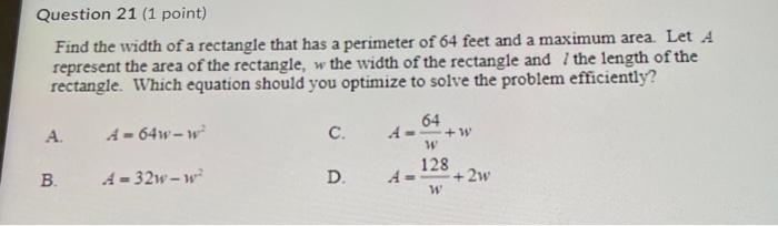 Solved Help!! quick pleaseQuestion 21 (1 point) Find the | Chegg.com