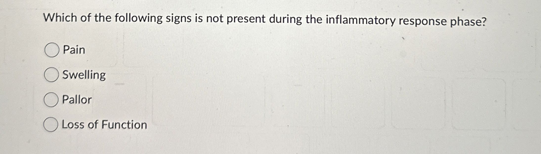 Solved Which of the following signs is not present during | Chegg.com