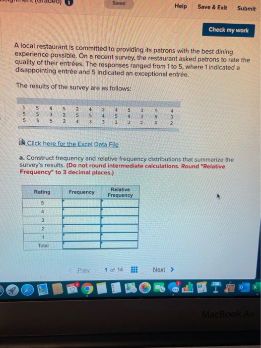 Solved Saved Help Save & Exit Submit Check my work A local | Chegg.com