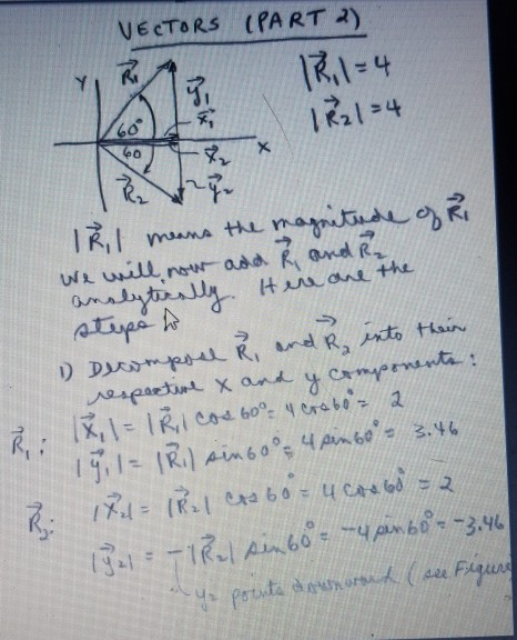 Solved VECTORS (PART 2) R 7 18,1=4 * TRI-4 60 X 70 IRI means | Chegg.com