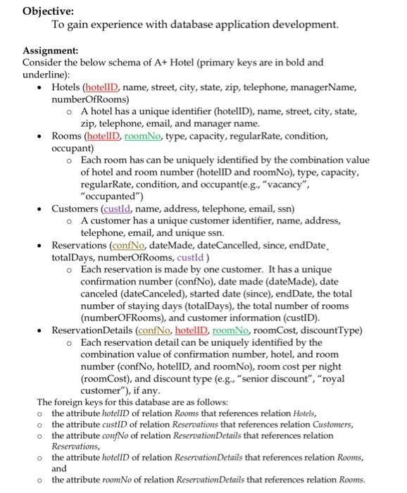 Solved Objective: To gain experience with database | Chegg.com